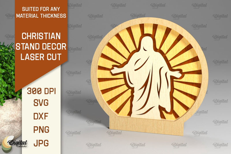 Christian Stand Decor Laser Cut. Religious Laser Cut SVG - So Fontsy