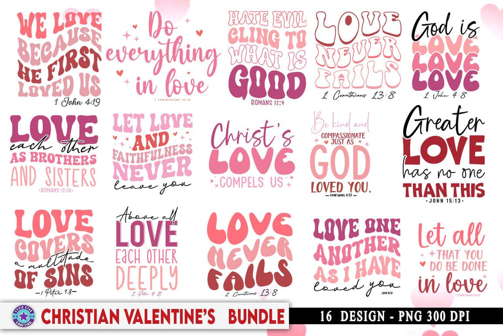 Christian Valientine SVGs Design Bundle, Retro Valentine Tshirt, God ...