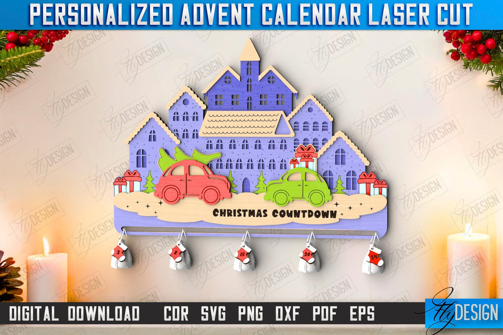 Christmas Advent Calendars Laser Cut Bundle | Days Until Christmas ...