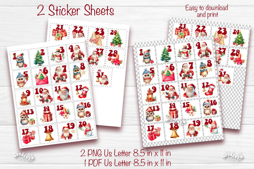 Christmas Advent numbers Christmas Advent calendar numbers Countdown to ...