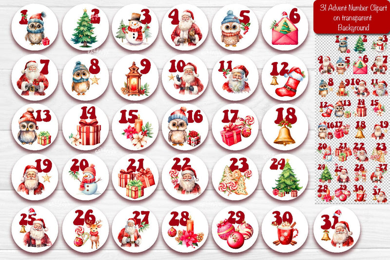 Christmas Advent numbers Christmas Advent calendar numbers Countdown to ...