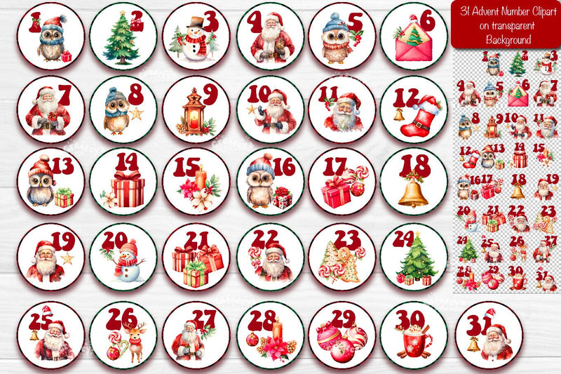Christmas Advent numbers Christmas Advent calendar numbers Countdown to ...