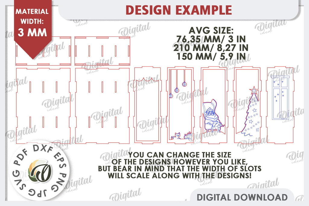 Christmas Book Nook Laser Cut. 3D Layered Book Nook SVG - So Fontsy