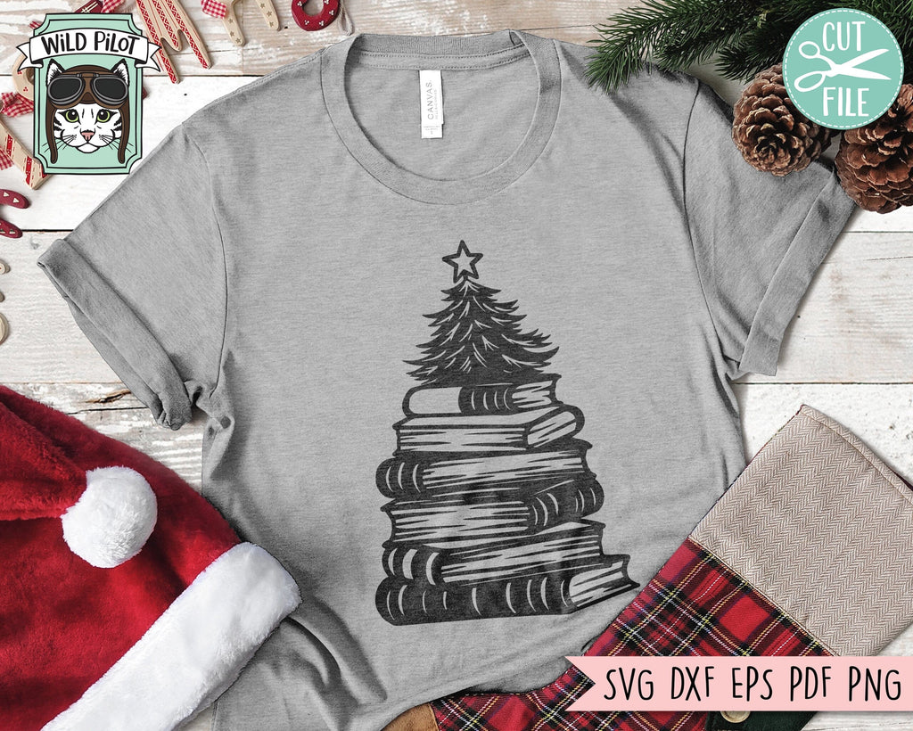 Christmas Book SVG, Book Christmas Tree svg, Reading svg, Christmas ...