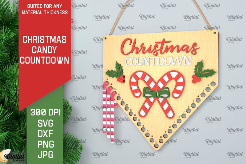 Christmas Candy Countdowns Laser Cut Bundle. Countdowns SVG - So Fontsy