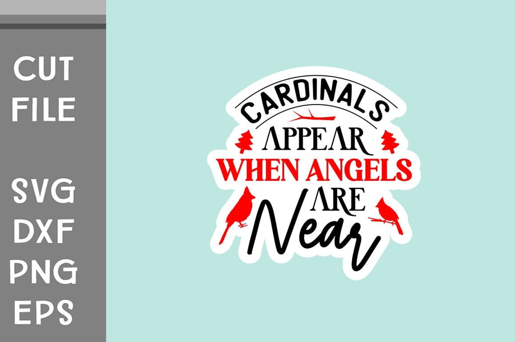 Christmas Cardinals Sticker SVG - So Fontsy