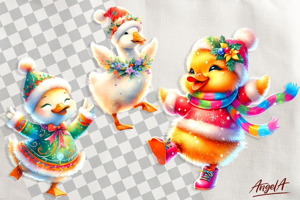 Christmas clipart, funny duck clipart, Animal clipart PNG - So Fontsy