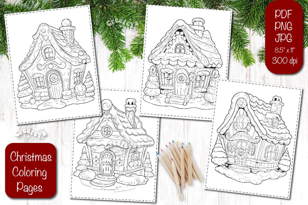 Christmas Coloring Book coloring page bundle printable coloring sheet ...