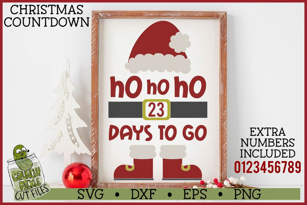 Christmas Countdown Santa Calendar SVG Cut File - So Fontsy