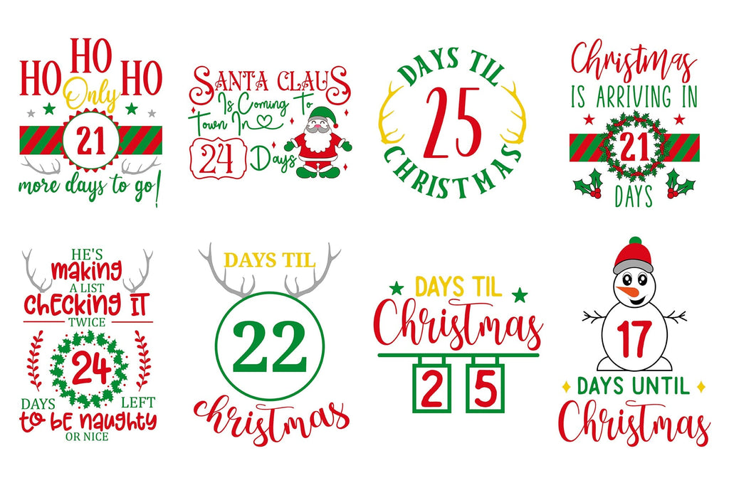 Christmas Countdown SVG Bundle - So Fontsy