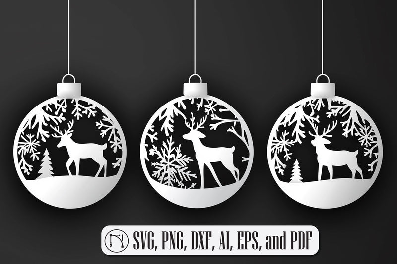 Christmas Decorations SVG Cut File - So Fontsy