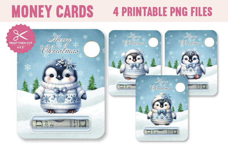 Christmas Deer Money Card, Printable Holiday Cash Holder - So Fontsy