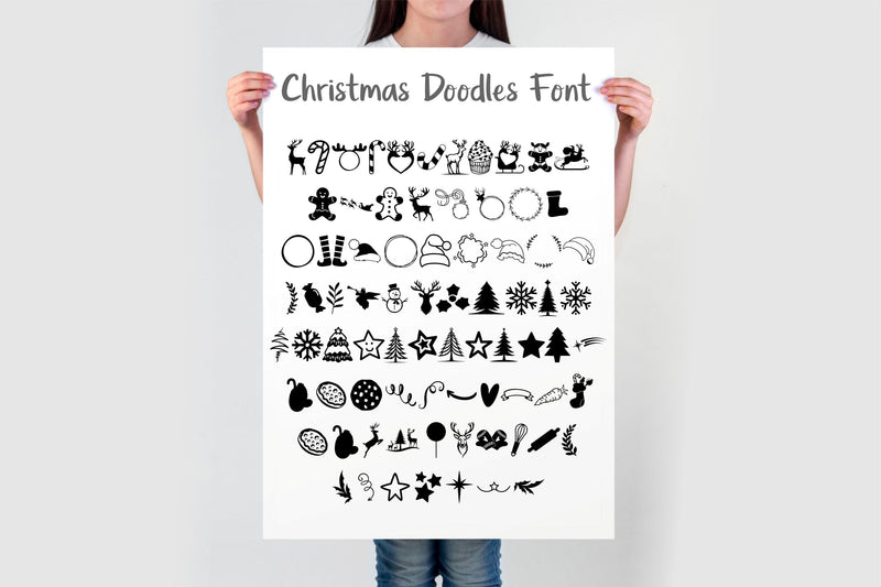 Christmas Fonts Bundle | Handwritten Cheer Font & Doodles | Holiday De ...