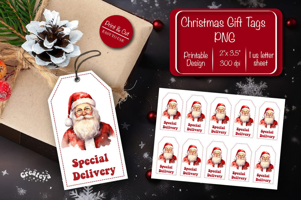 Christmas gift tag printable template Christmas tag Special delivery ...