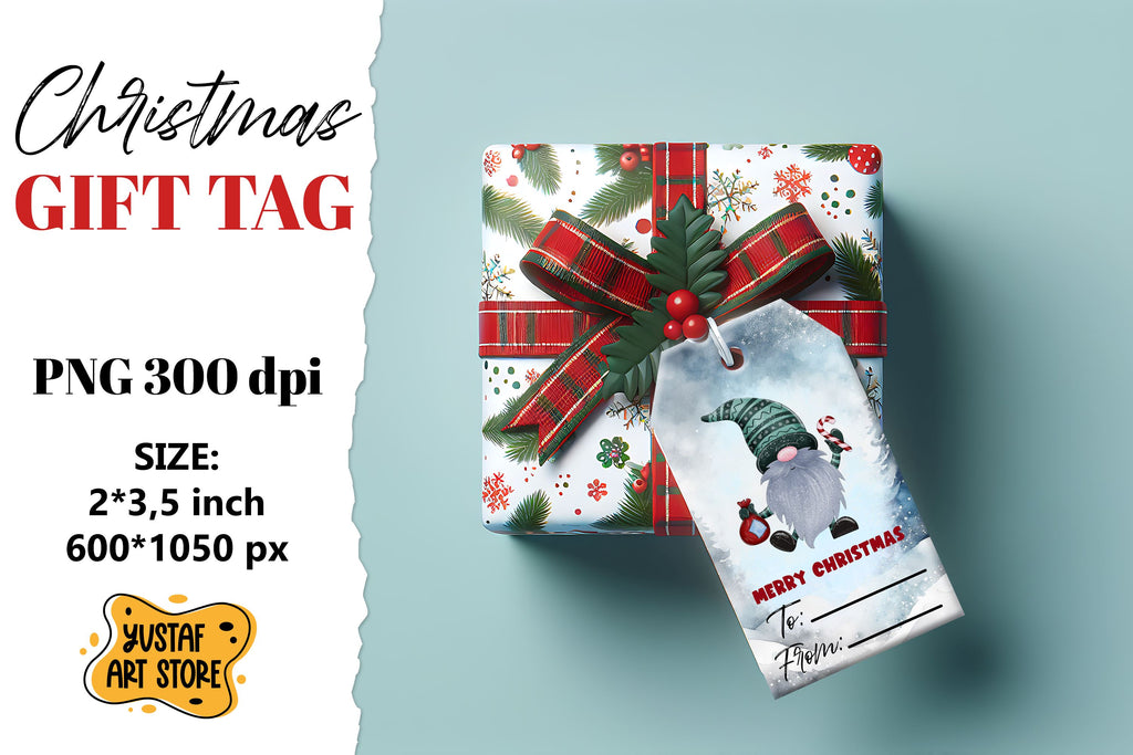 Christmas Gift Tags. Christmas gnome labels design - So Fontsy