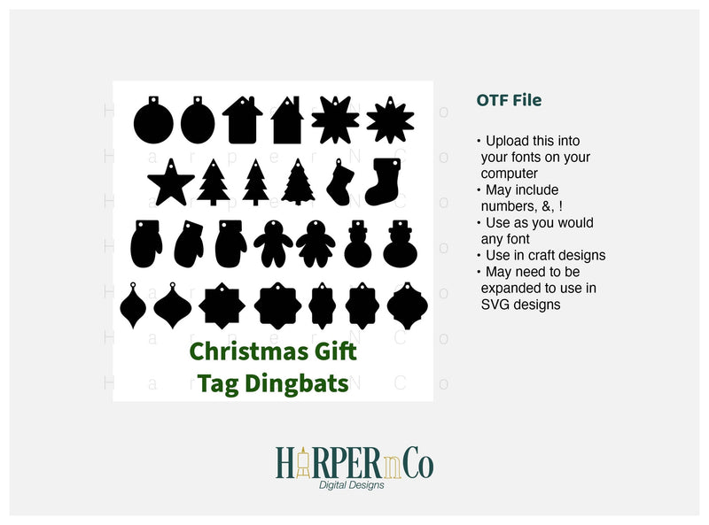 Christmas Gift Tags Dingbats, Craft Font - So Fontsy