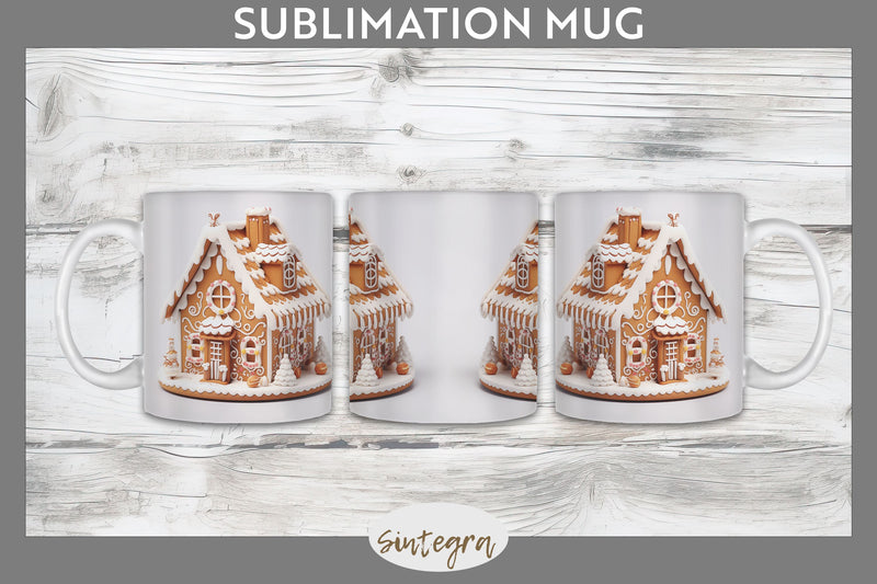 Christmas Gingerbread House PNG Mug Wrap Sublimation - So Fontsy
