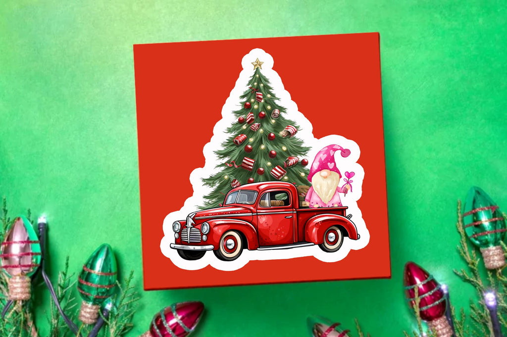Christmas gnome car Sticker Bundle - So Fontsy