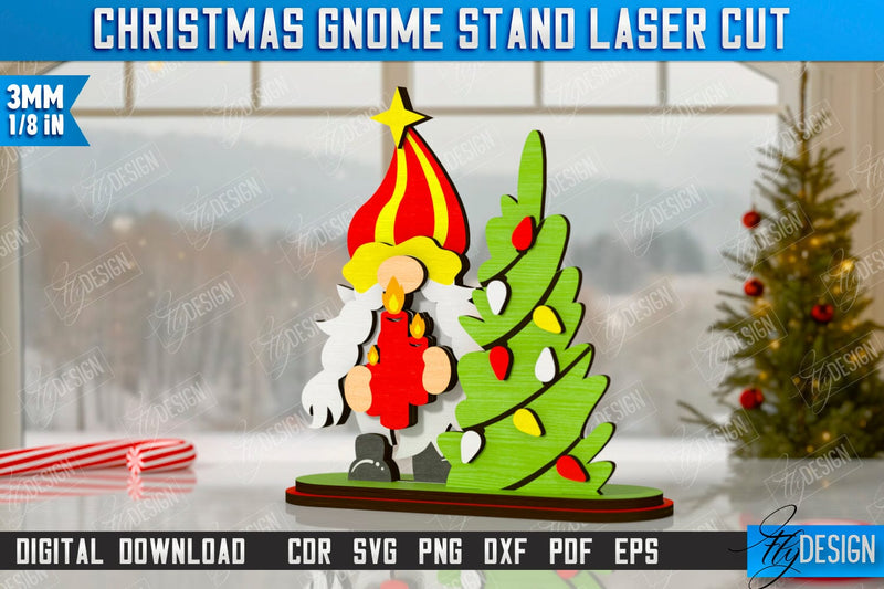 Christmas Gnome Laser Cut | Table Statuette | Christmas Figurine ...