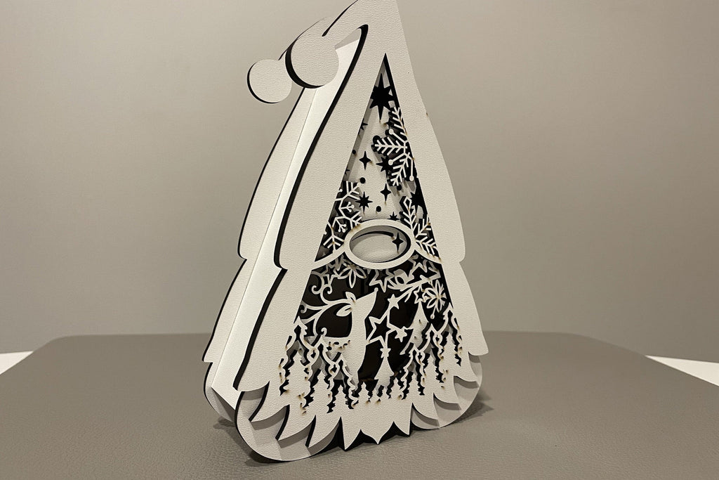 Christmas Gnome Light Box, Laser Cut Template - So Fontsy