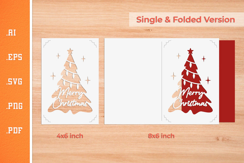 Christmas Insert Card Paper Cut SVG 1 - Postcard Size - So Fontsy