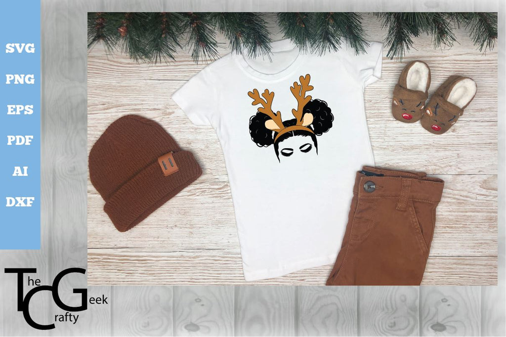 Christmas Messy Bun SVG Bundle - So Fontsy