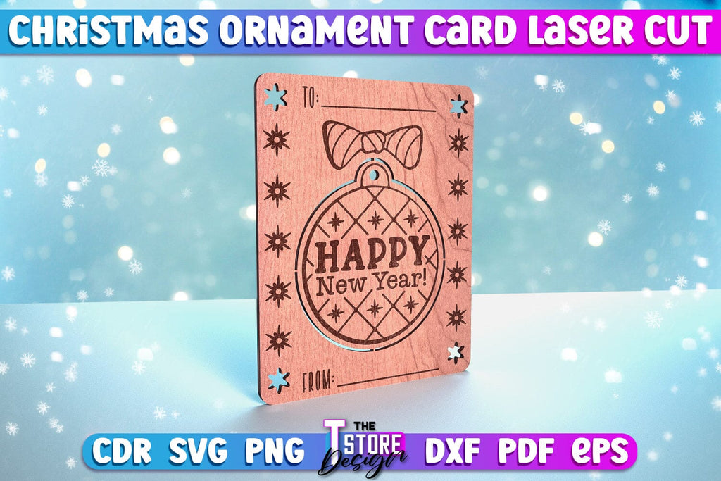 Christmas Ornament Card Laser Cut Bundle | Greeting Card | Christmas ...