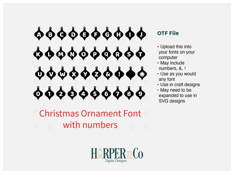 Christmas Ornament Font, Christmas Font, Playful Craft Font, Mini Font ...
