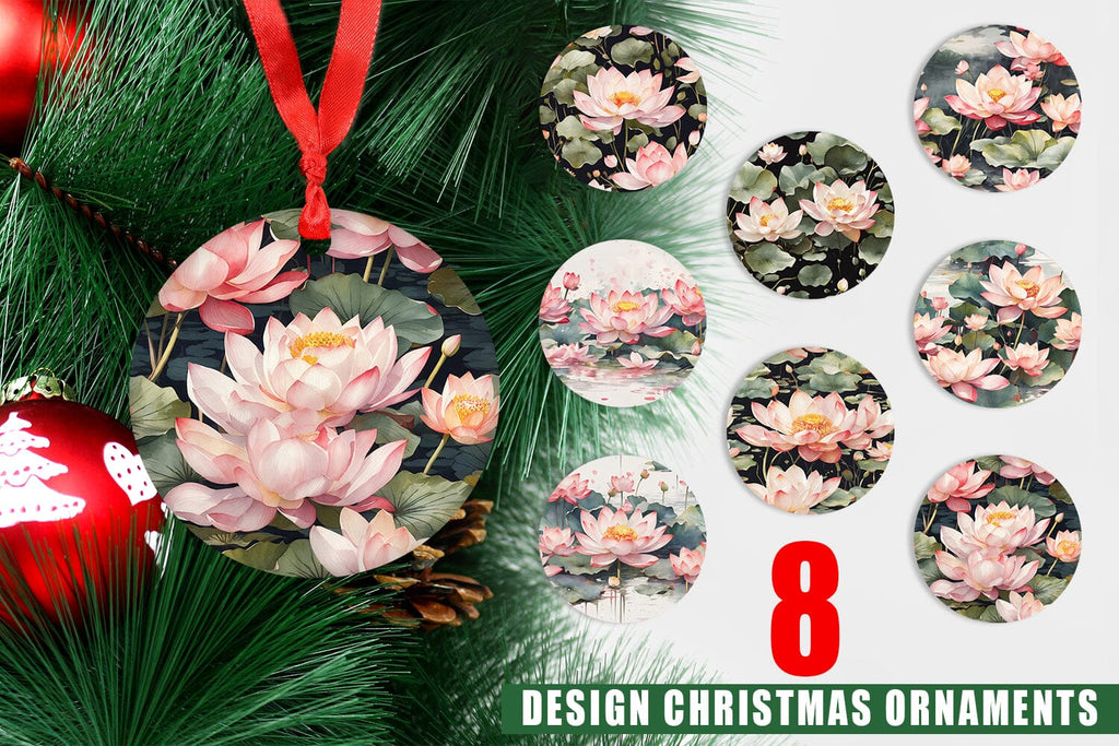 Christmas Ornament Lotus Pattern - So Fontsy