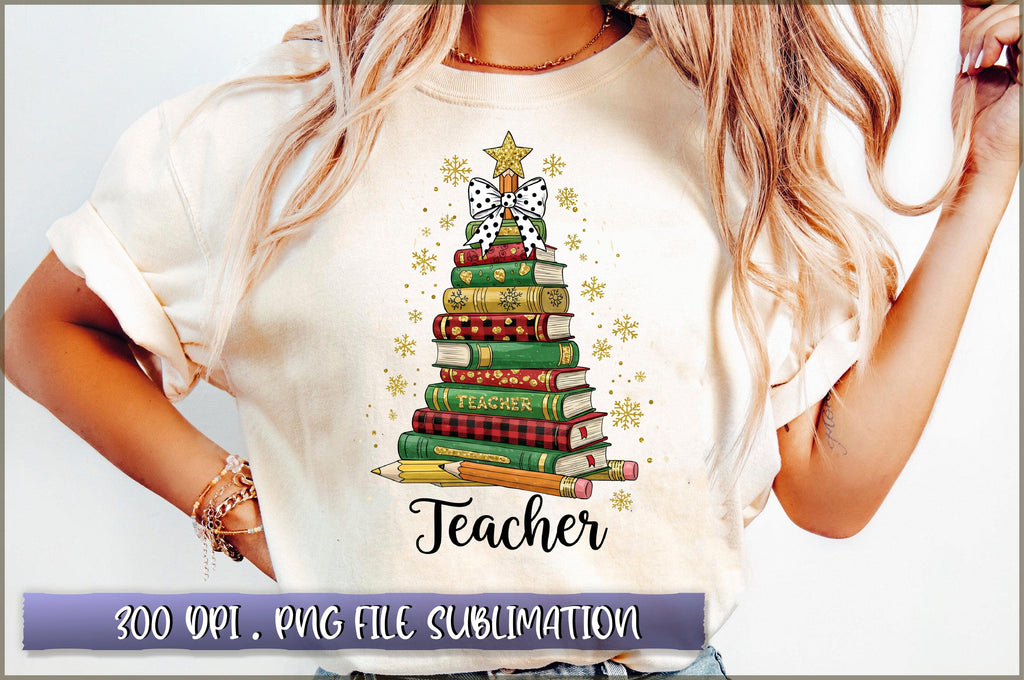 Christmas Pencil Tree Teacher Sublimation - So Fontsy