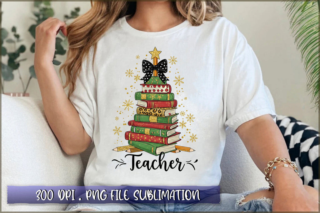 Christmas Pencil Tree Teacher Sublimation - So Fontsy
