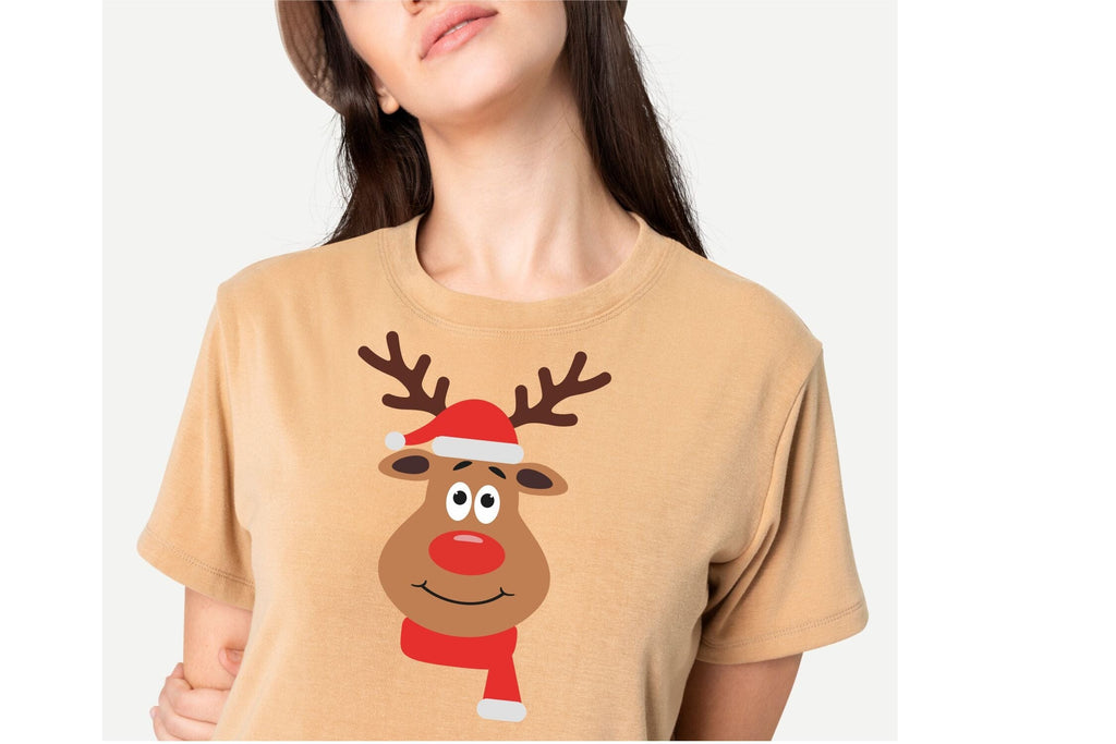 Christmas Reindeer Faces, Cute Cartoon Deer SVG - So Fontsy