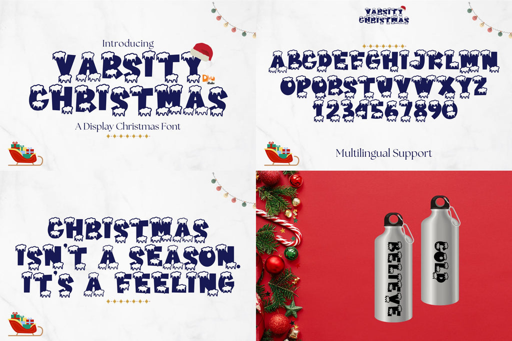 Christmas Retro Jingle Poster Font Bundle - So Fontsy