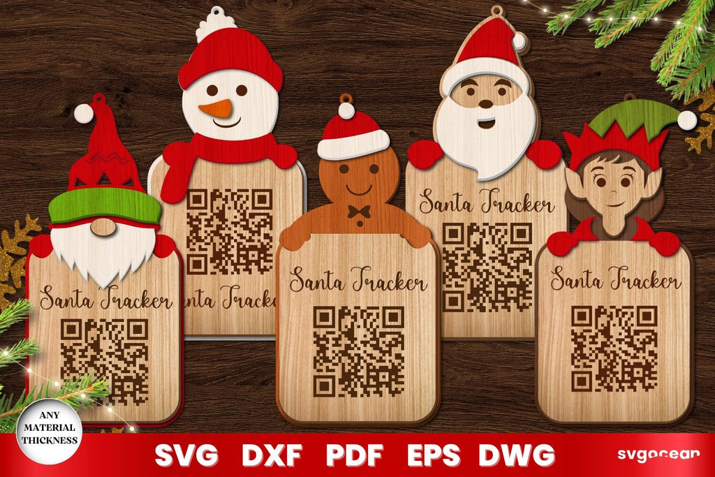 Christmas Santa Tracker Laser Cut - So Fontsy