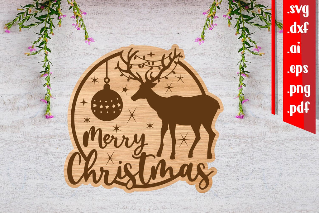 Christmas Sign 3 | Christmas Laser Cut files svg dxf eps ai png pdf ...