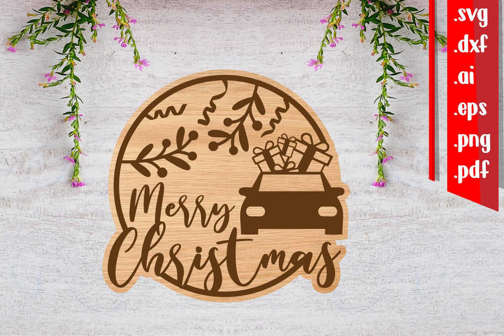 Christmas Sign 9 | Christmas Laser Cut files svg dxf eps ai png pdf ...