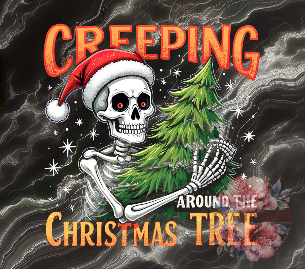 Christmas Skeleton, Creeping Around the Tree, Snarky Skeleton, Digital ...