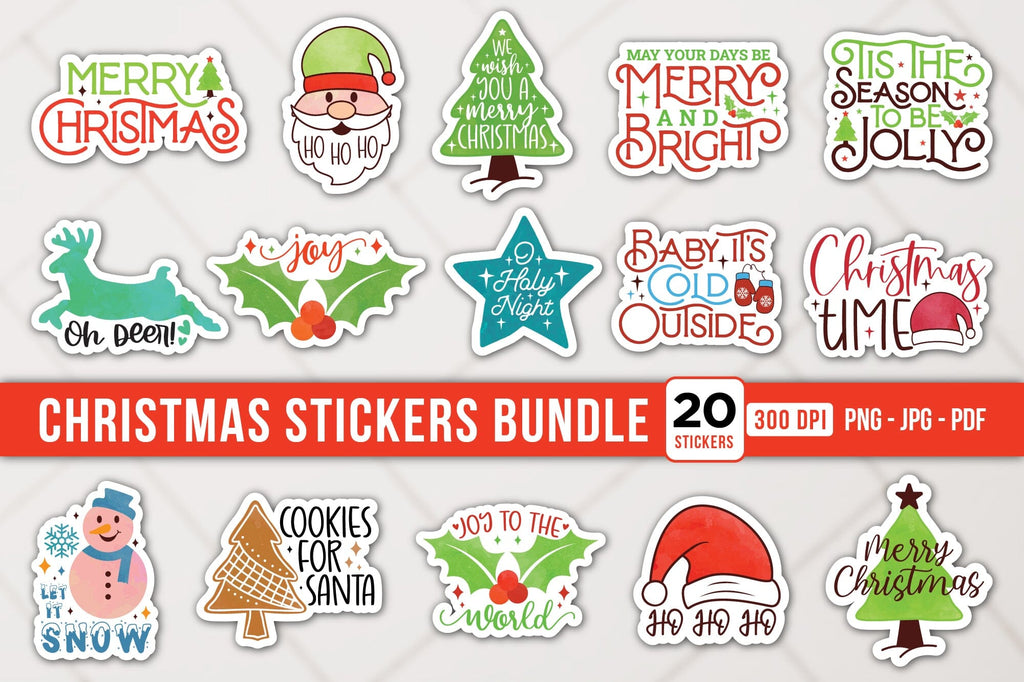 Christmas Stickers Bundle - So Fontsy