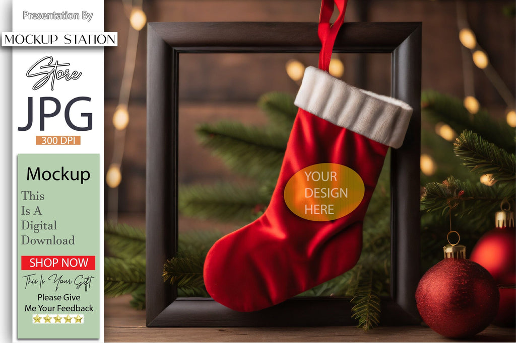 Christmas Stocking Mockup Bundle - So Fontsy