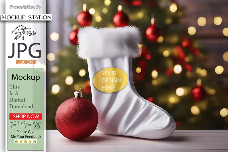 Christmas Stocking Mockup Bundle - So Fontsy