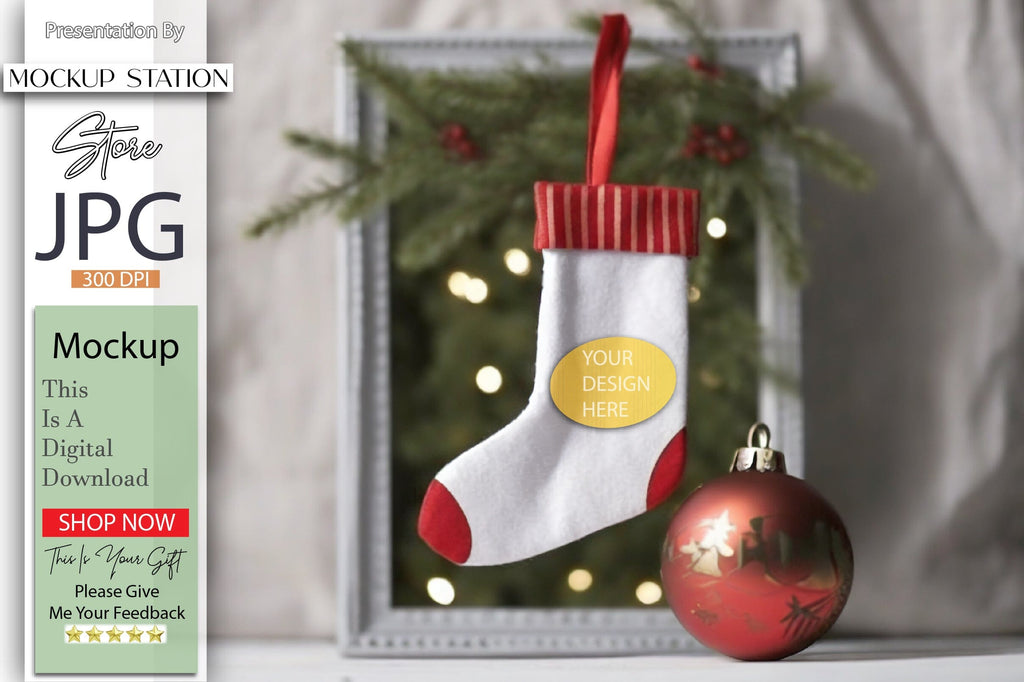 Christmas Stocking Mockup Bundle - So Fontsy
