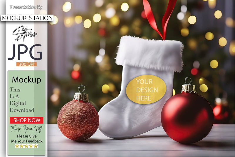 Christmas Stocking Mockup Bundle - So Fontsy