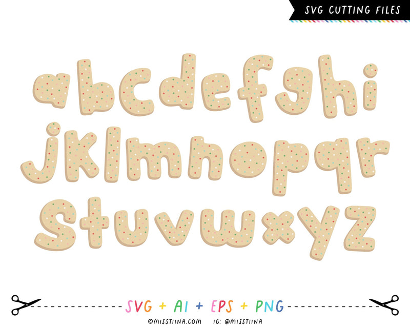 Christmas Sweets Cookie Alphabet SVG - So Fontsy