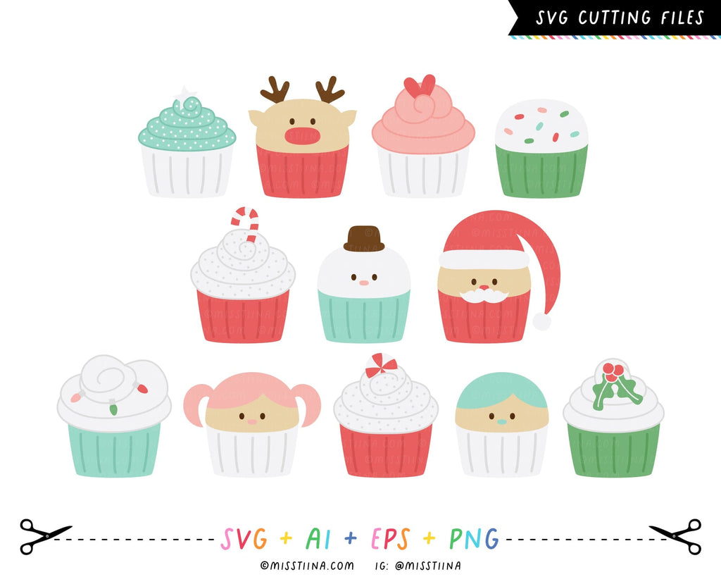 Christmas Sweets Cupcakes SVG - So Fontsy
