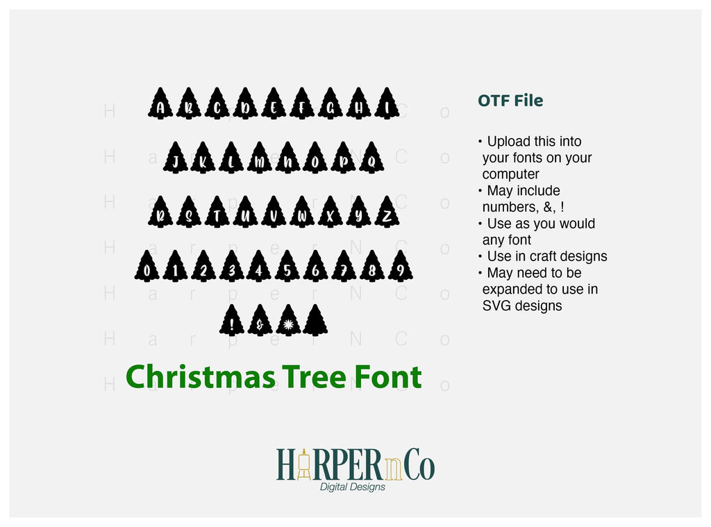 Christmas Tree Font, Christmas Font, Playful Craft Font, Mini Font Set ...