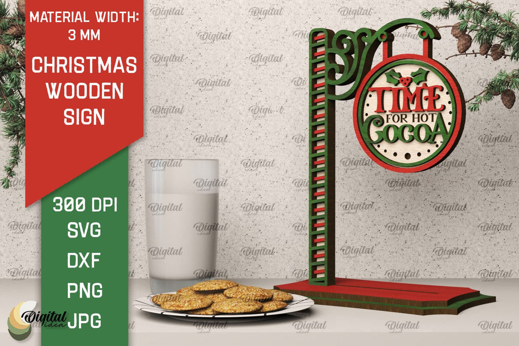 Christmas Wooden Sign Laser Cut. Santa Sign SVG - So Fontsy