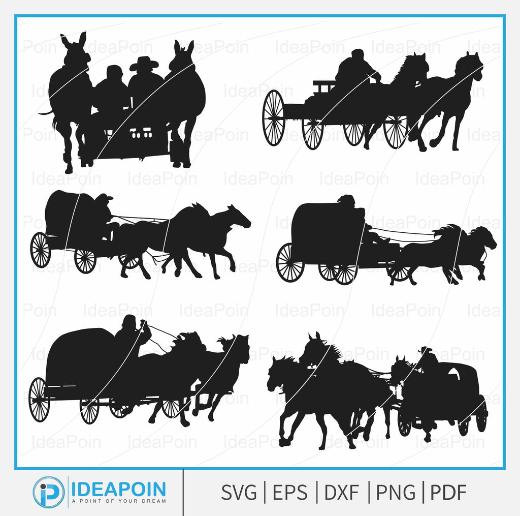 Chuckwagon Racing svg, Driving Horse svg, Chuckwagon Racing Silhouette ...