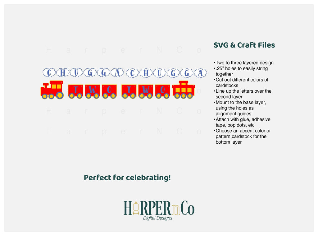 Chugga Chugga Train Banner SVG PNG Cut EPS File - So Fontsy