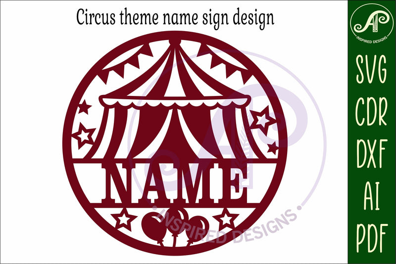 Circus name sign design for laser cutting - So Fontsy