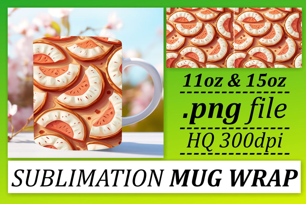 Citrus Burst Mug Wrap: Sublime Sublimation Bliss - So Fontsy